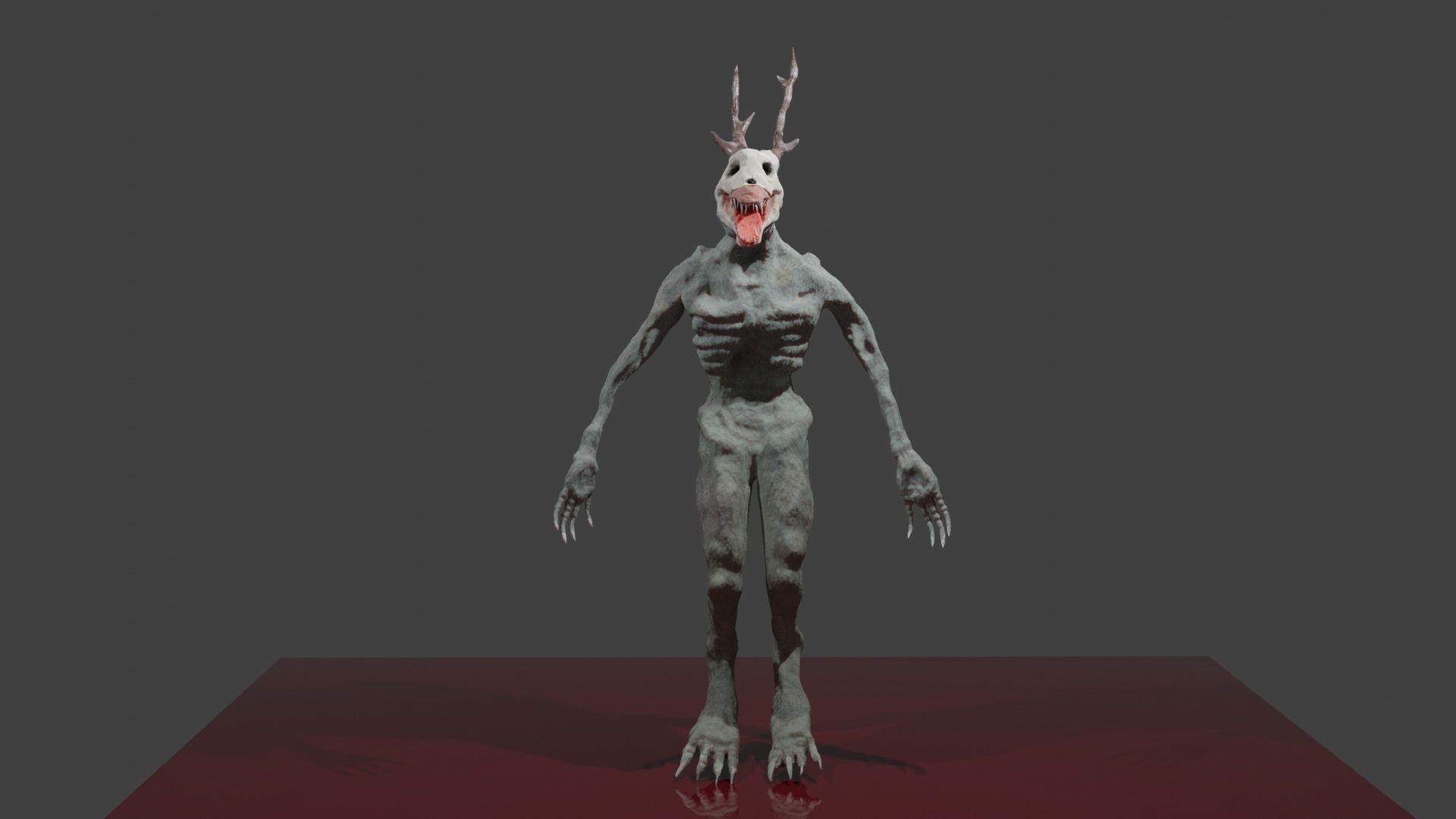 3D model Rigged Wendigo Alien character VR / AR / low-poly rigged ...