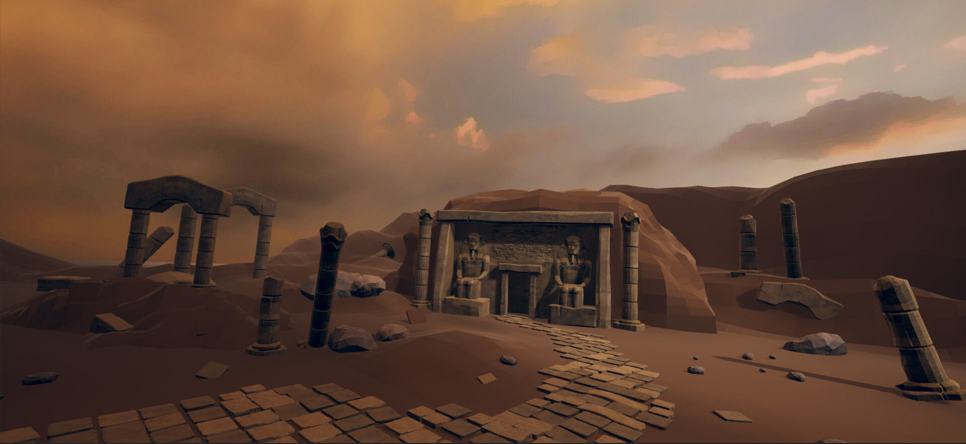 3D model Low Poly Ruined Desert environment VR / AR / low-poly | CGTrader