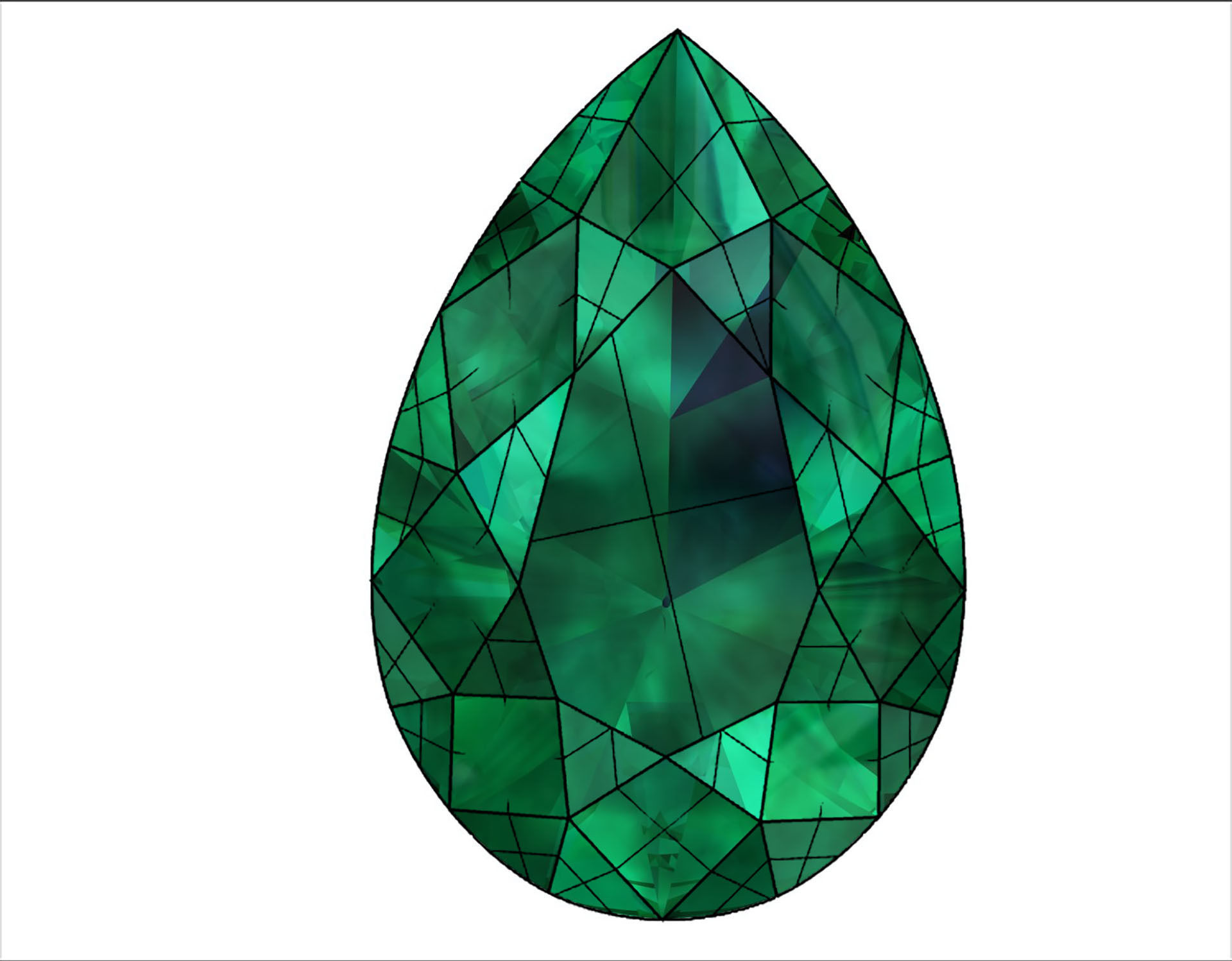 3D model Emerald Pear shape 3d model VR / AR / low-poly | CGTrader