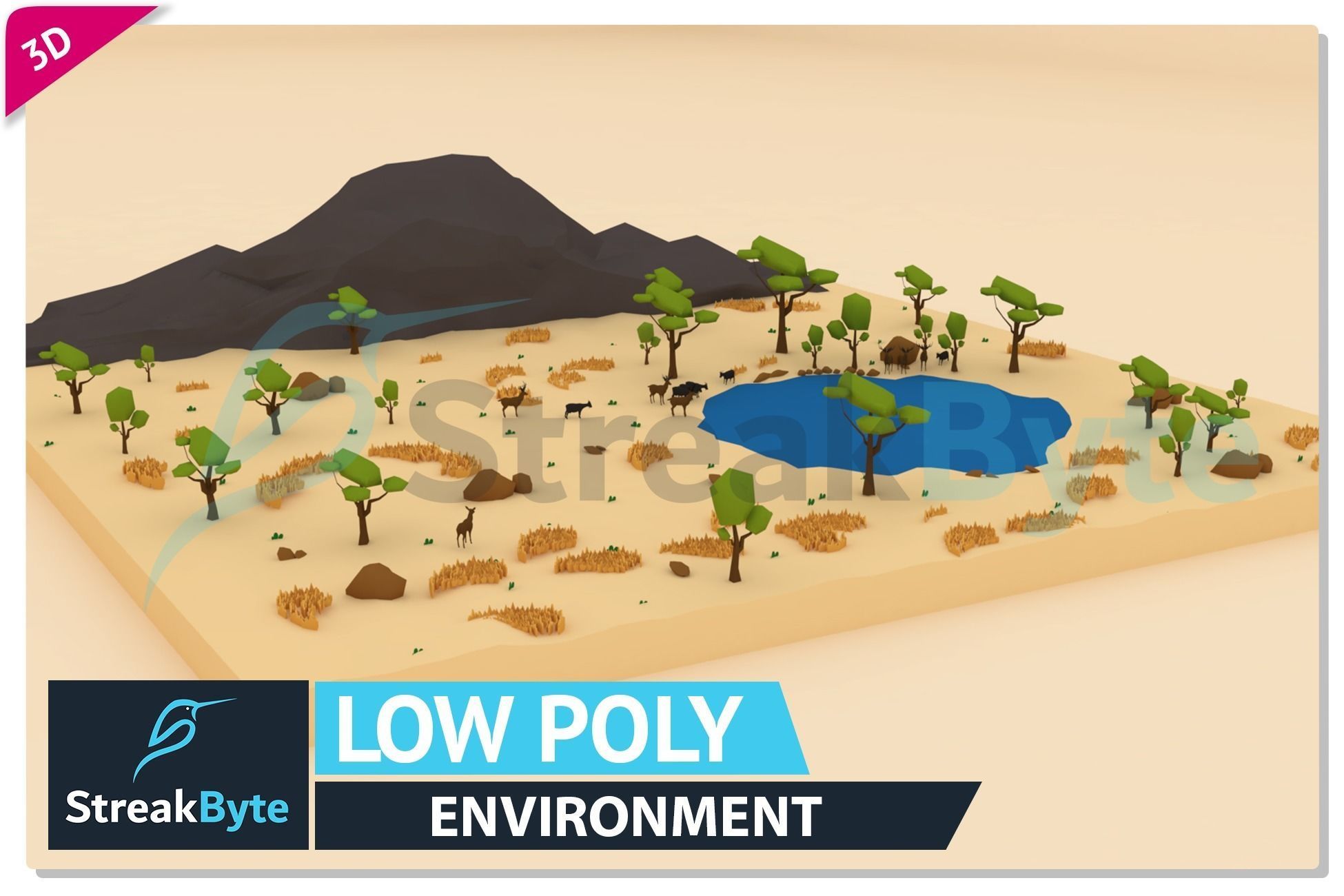 3D model Low Poly Forest Environment VR / AR / low-poly | CGTrader