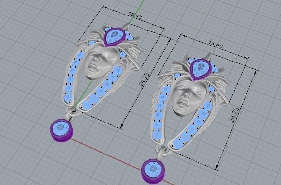 Earrings Head Girl 3D model 3D printable | CGTrader