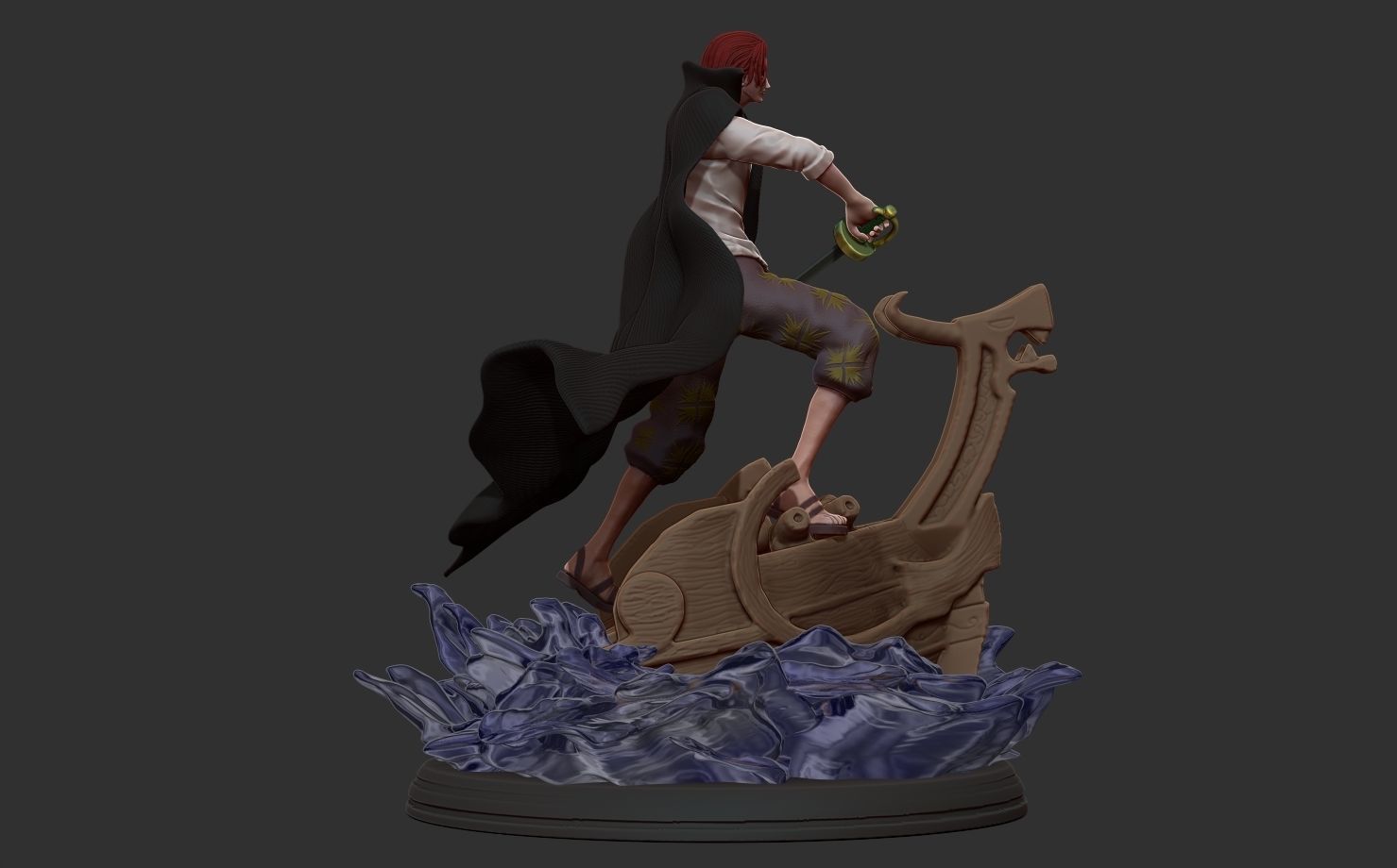 red hair shanks 3d print statue - one piece figurine 3D model 3D ...
