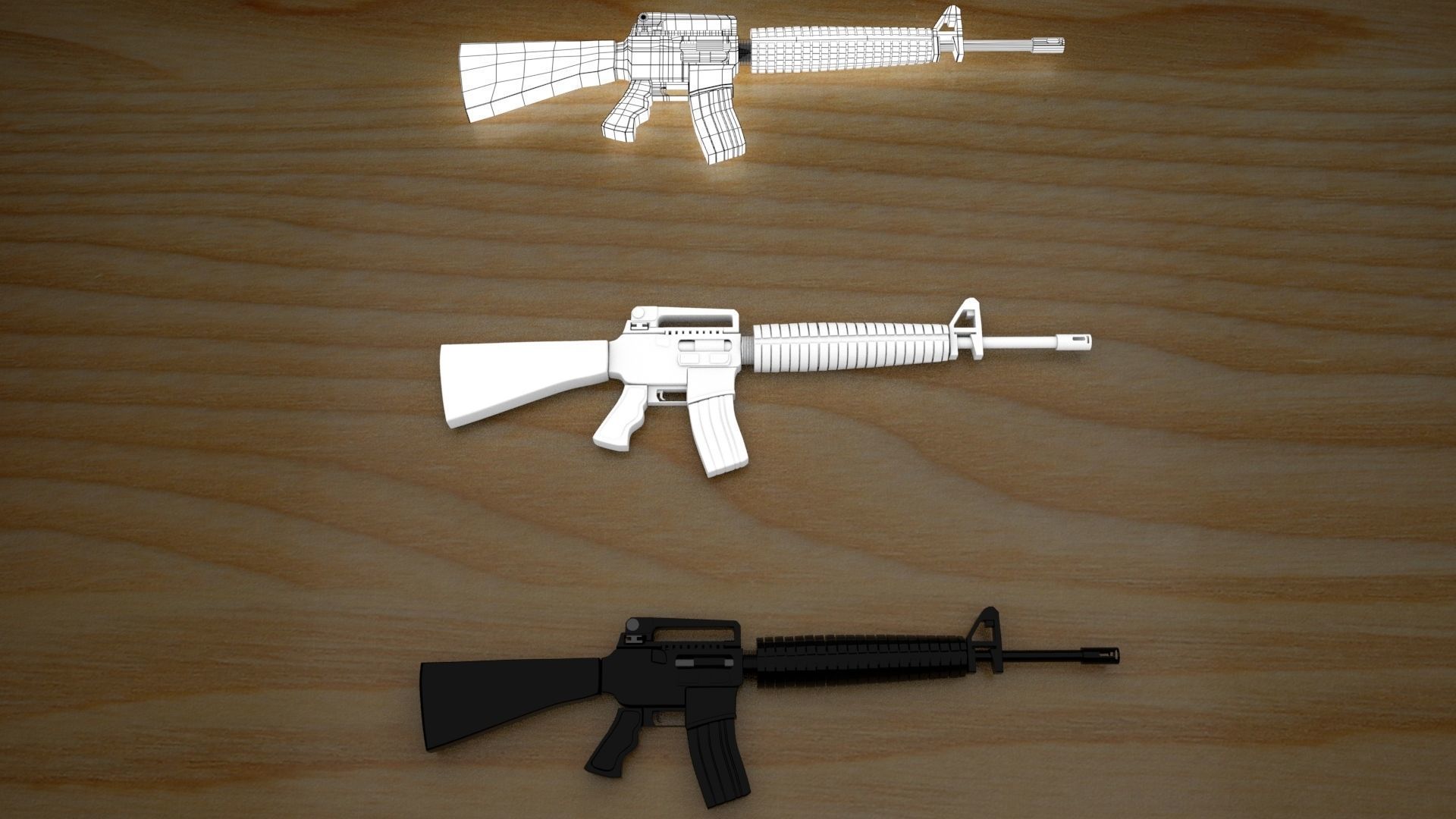 3D model gun modelling VR / AR / low-poly | CGTrader