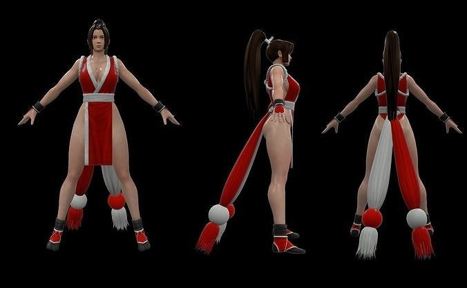 Free model character - shiranui mai free VR / AR / low-poly 3D model rigged | CGTrader