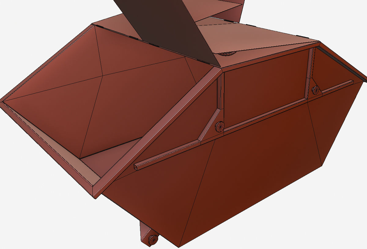 3D model Steel dumpster 6 cubic meters with 4 lids VR / AR / low-poly ...