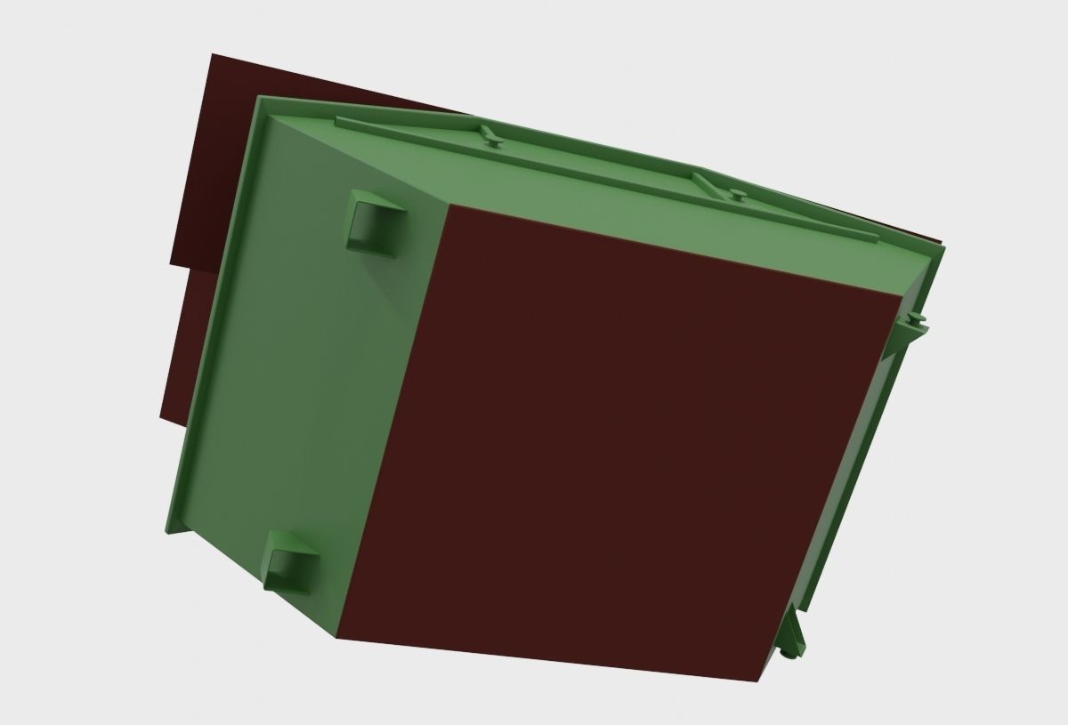 3D model Steel dumpster 6 cubic meters with 4 lids VR / AR / low-poly ...