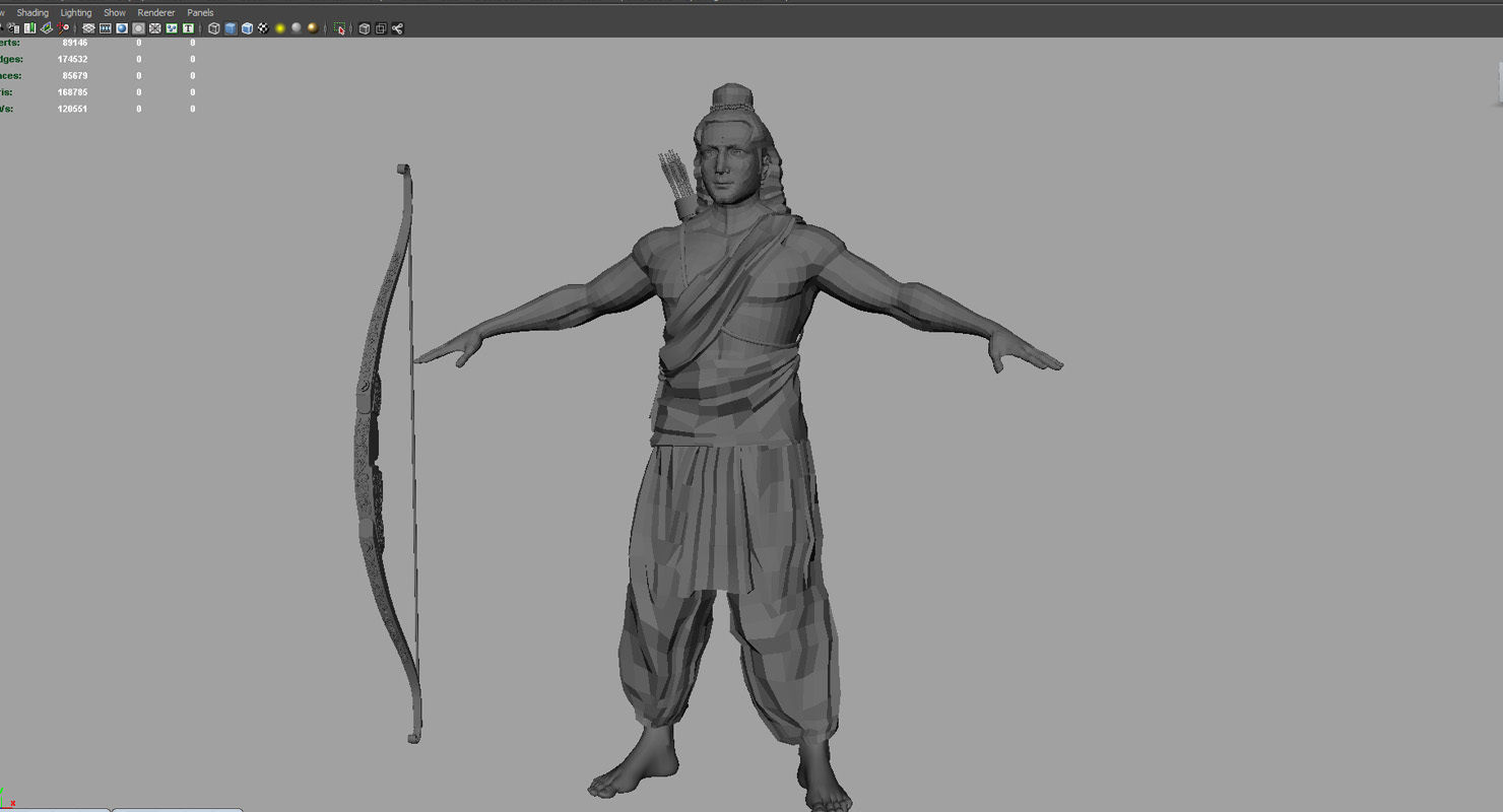 rama 3d model indian man with spear 3D model | CGTrader