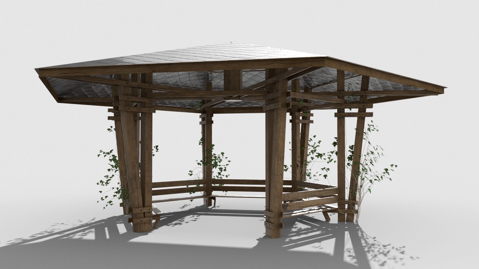 3D model Wooden Pavilion VR / AR / low-poly | CGTrader