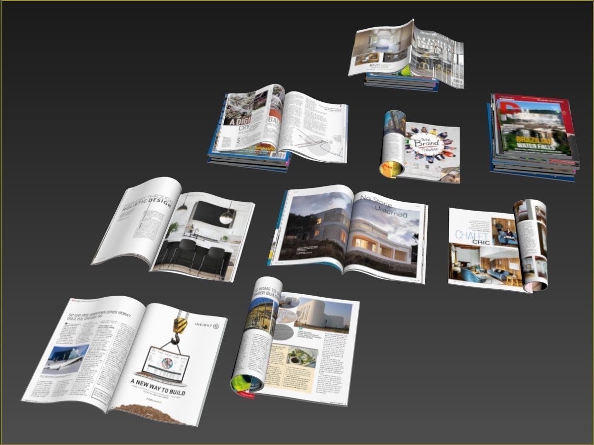 Magazines stack 3D model | CGTrader