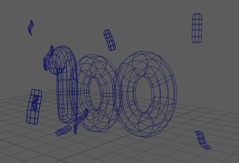 100 number 3D model animated | CGTrader