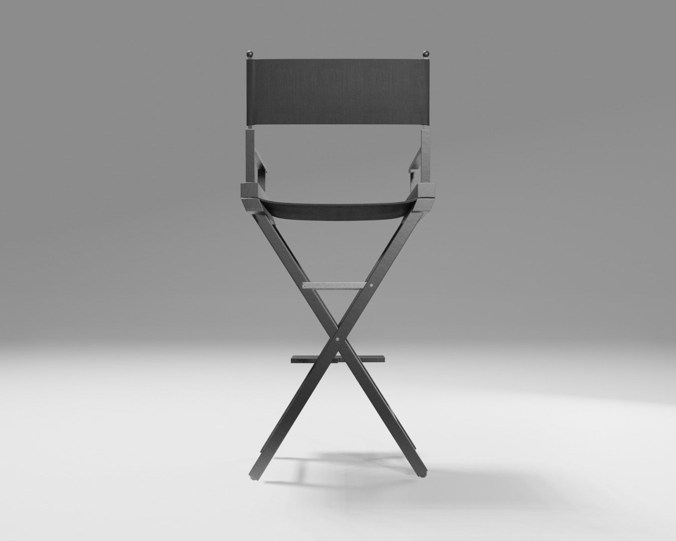 3D model directors production chair metal black fabric VR / AR / low ...