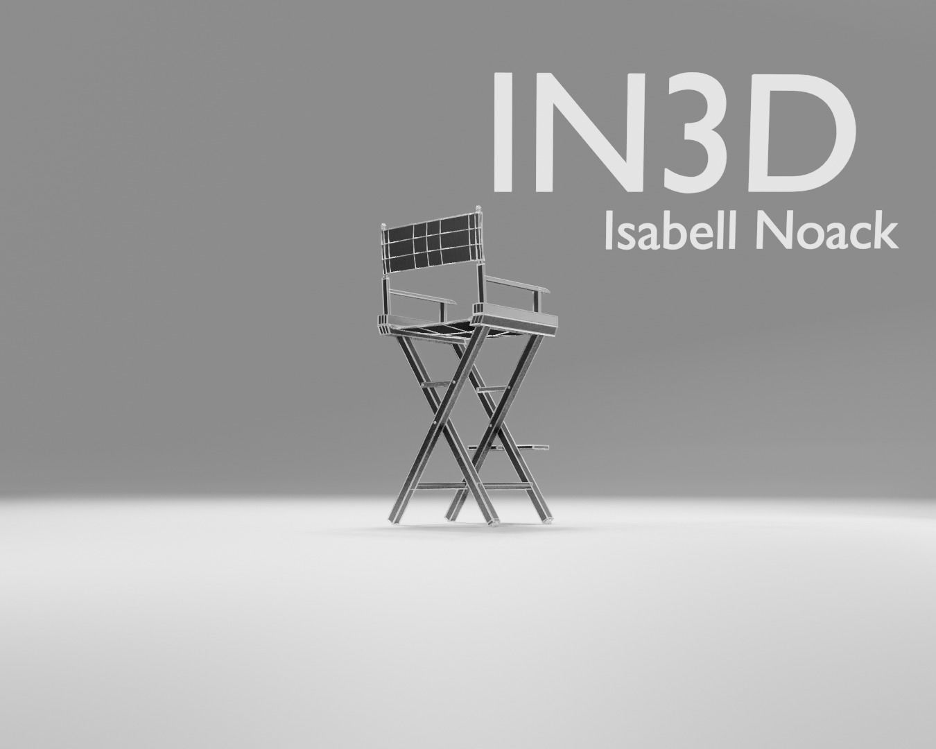 3D model directors production chair metal black fabric VR / AR / low ...