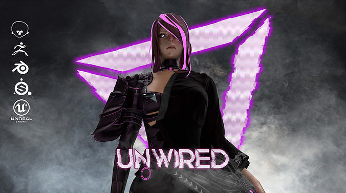 3D model Evelynn V1 - Gameready Cyberpunk Character VR / AR / low-poly ...