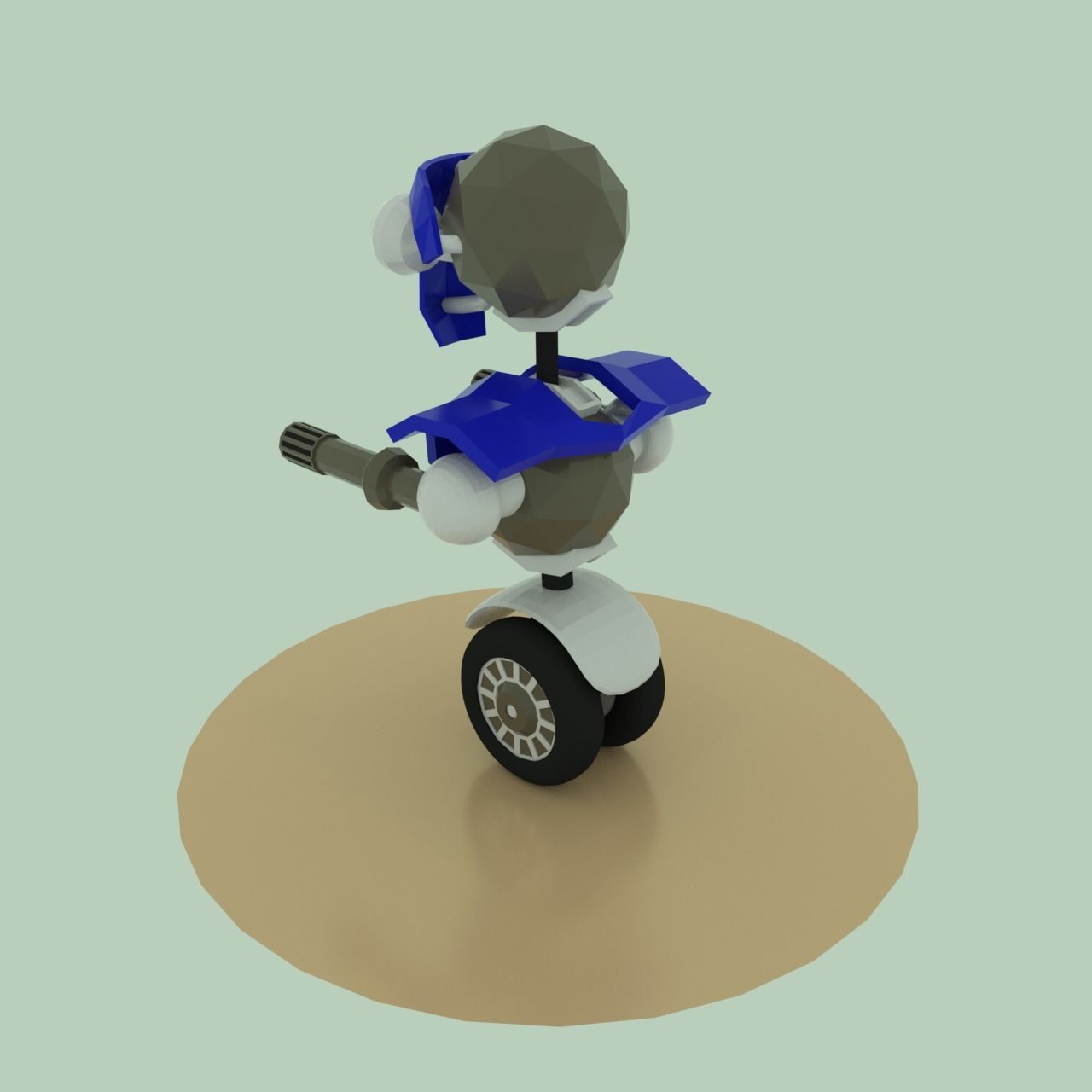 3D model robot on wheels with two guns VR / AR / low-poly | CGTrader