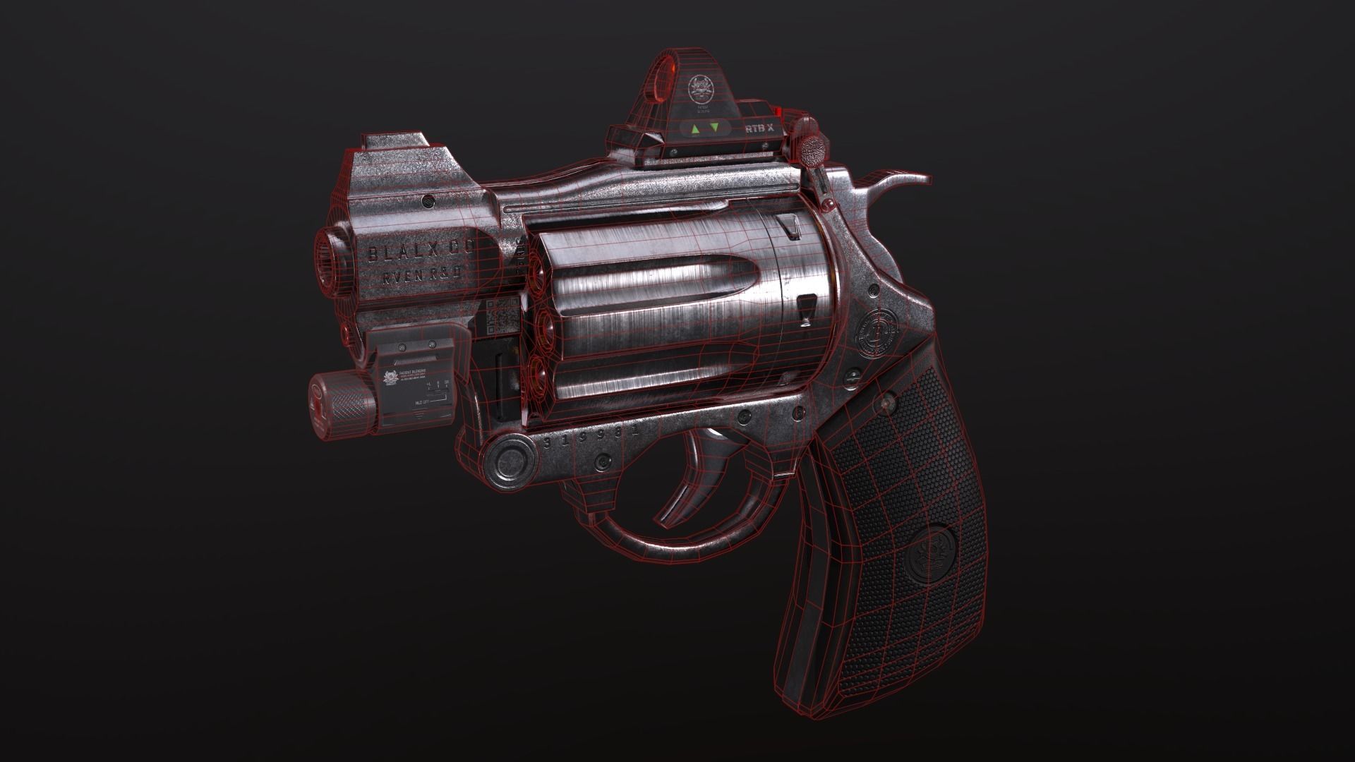 3D model RCX-84 Break open Revolver VR / AR / low-poly | CGTrader
