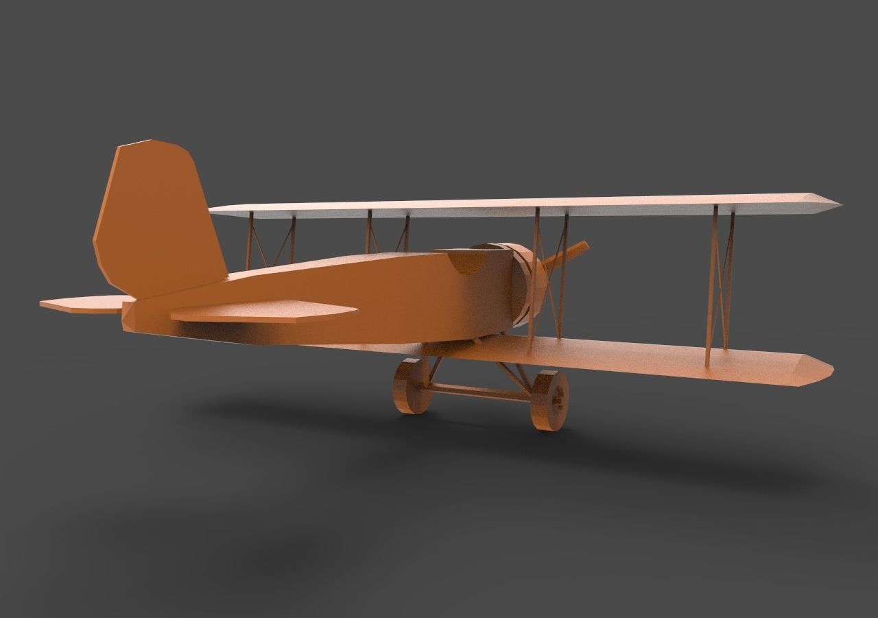 Biplane2 3D model 3D printable | CGTrader