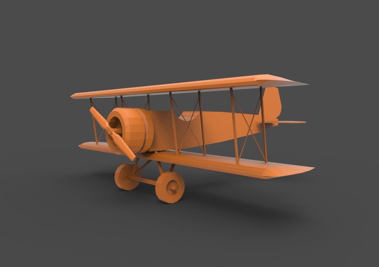 Biplane2 3D model 3D printable | CGTrader