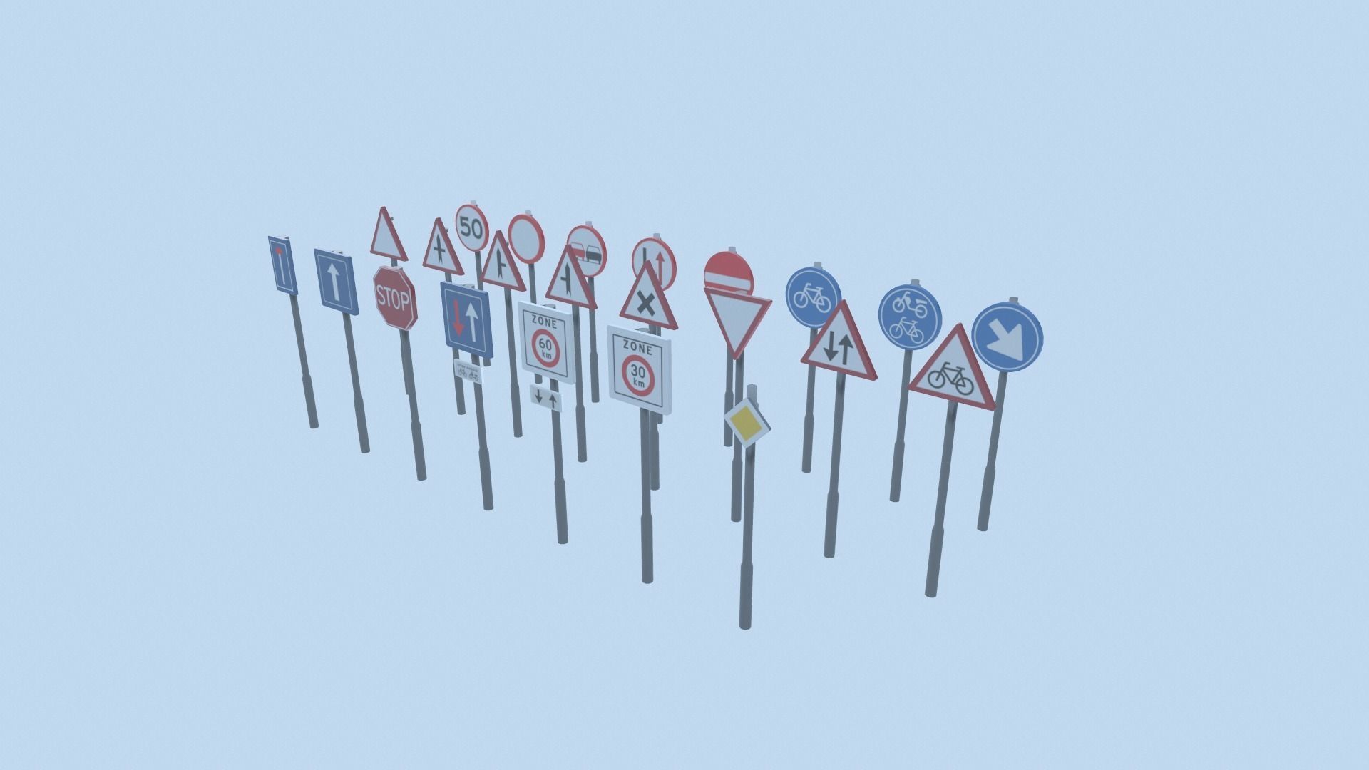 3D model Dutch Traffic Signs VR / AR / low-poly | CGTrader