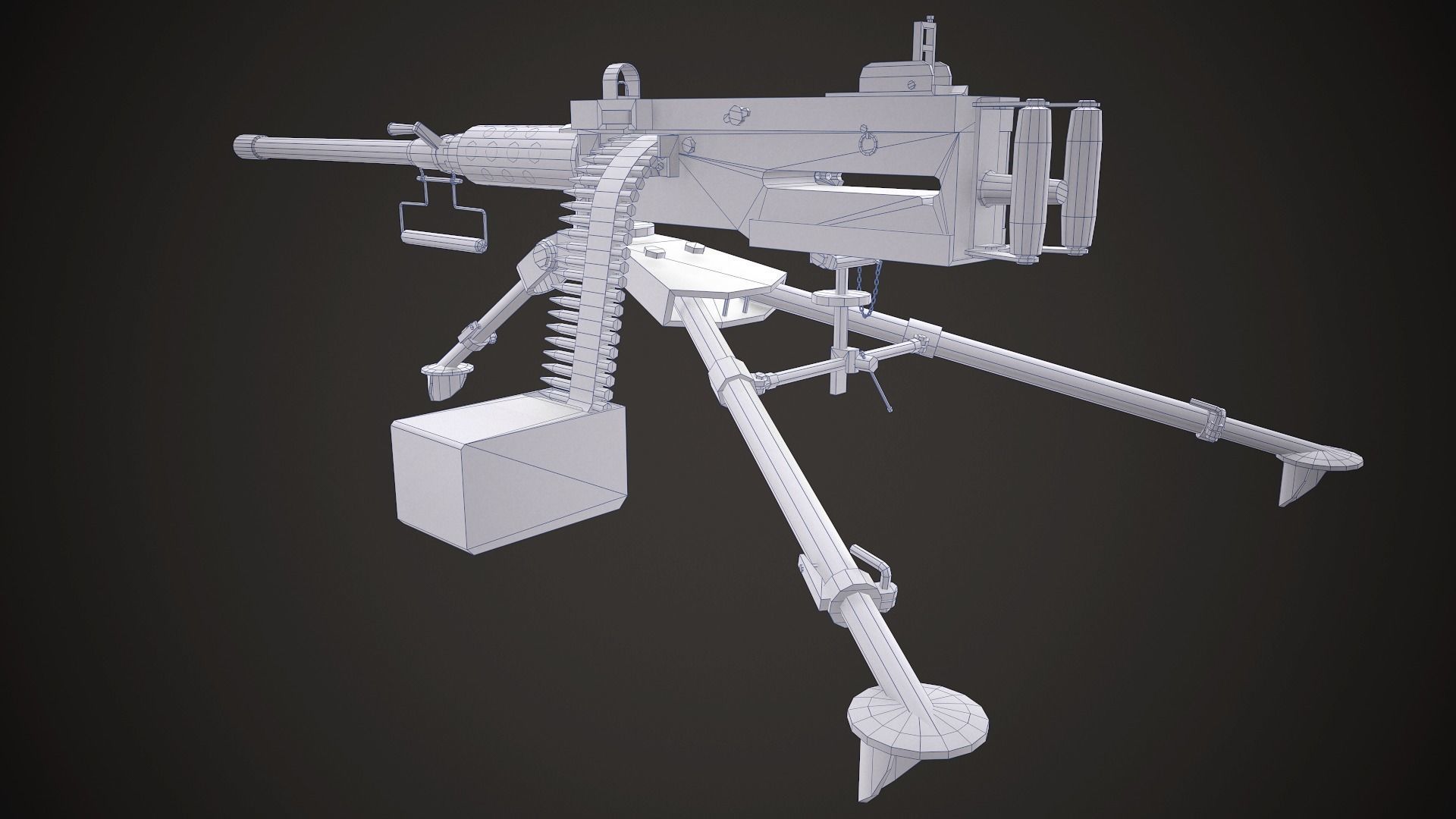 3D model Machine gun - Browning M2 - Low Poly 3d Model VR / AR / low ...