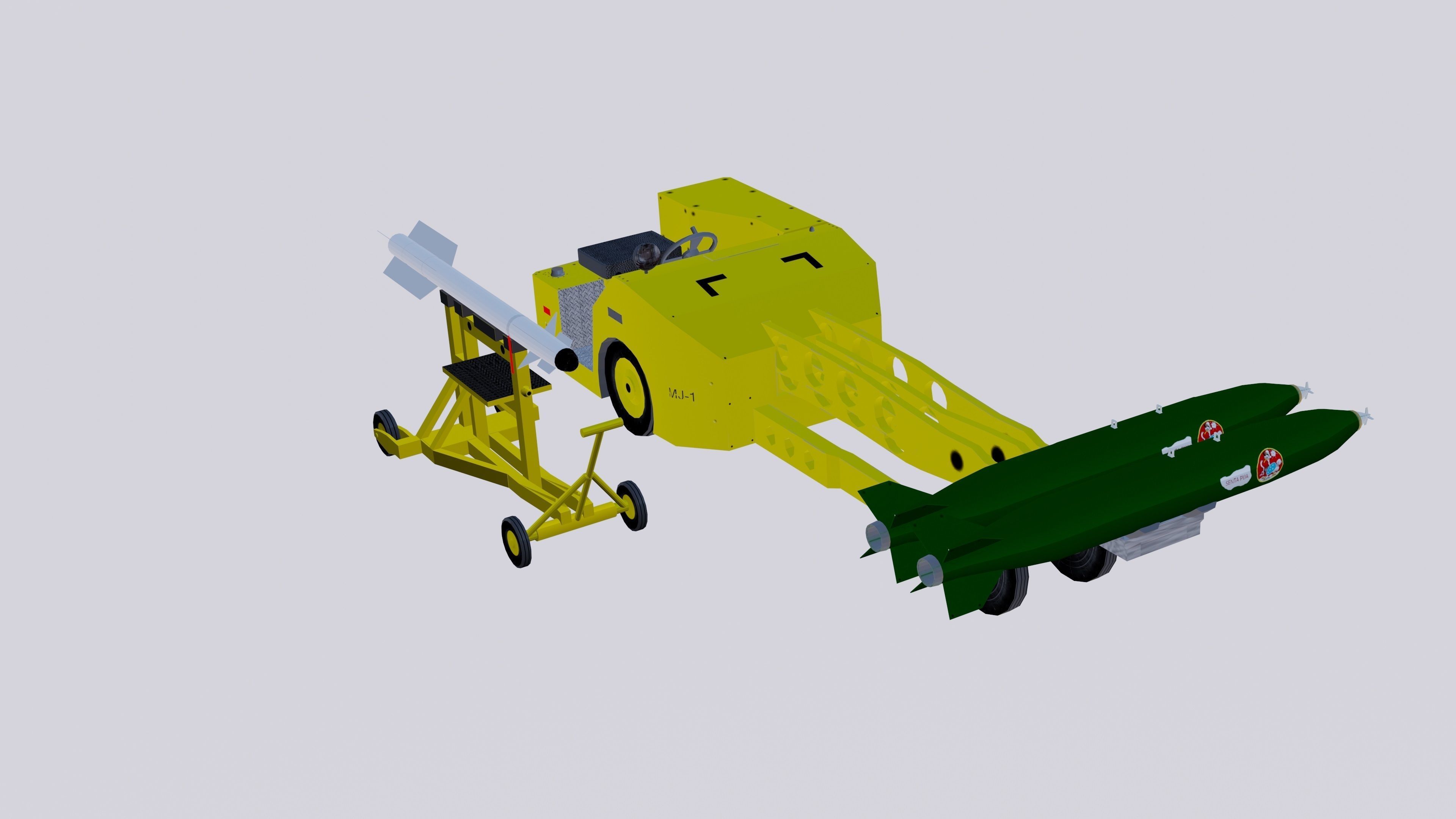 MJ-1 bomb loader Missile 3D model | CGTrader