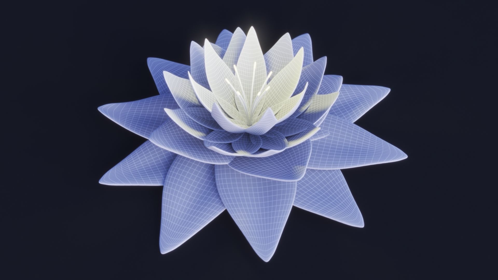 3D model Fantasy Glowing Lotus Low Poly VR / AR / low-poly | CGTrader