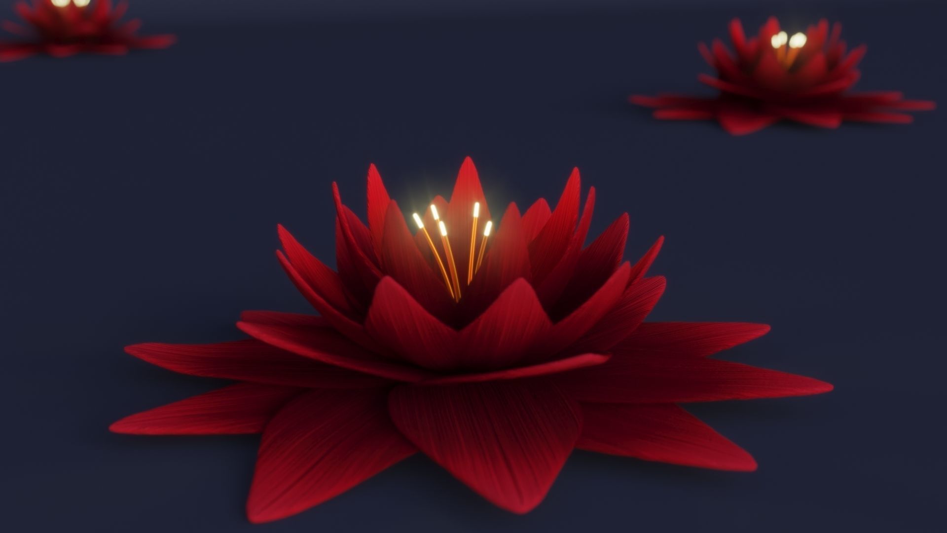 3D model Fantasy Glowing Lotus Low Poly VR / AR / low-poly | CGTrader