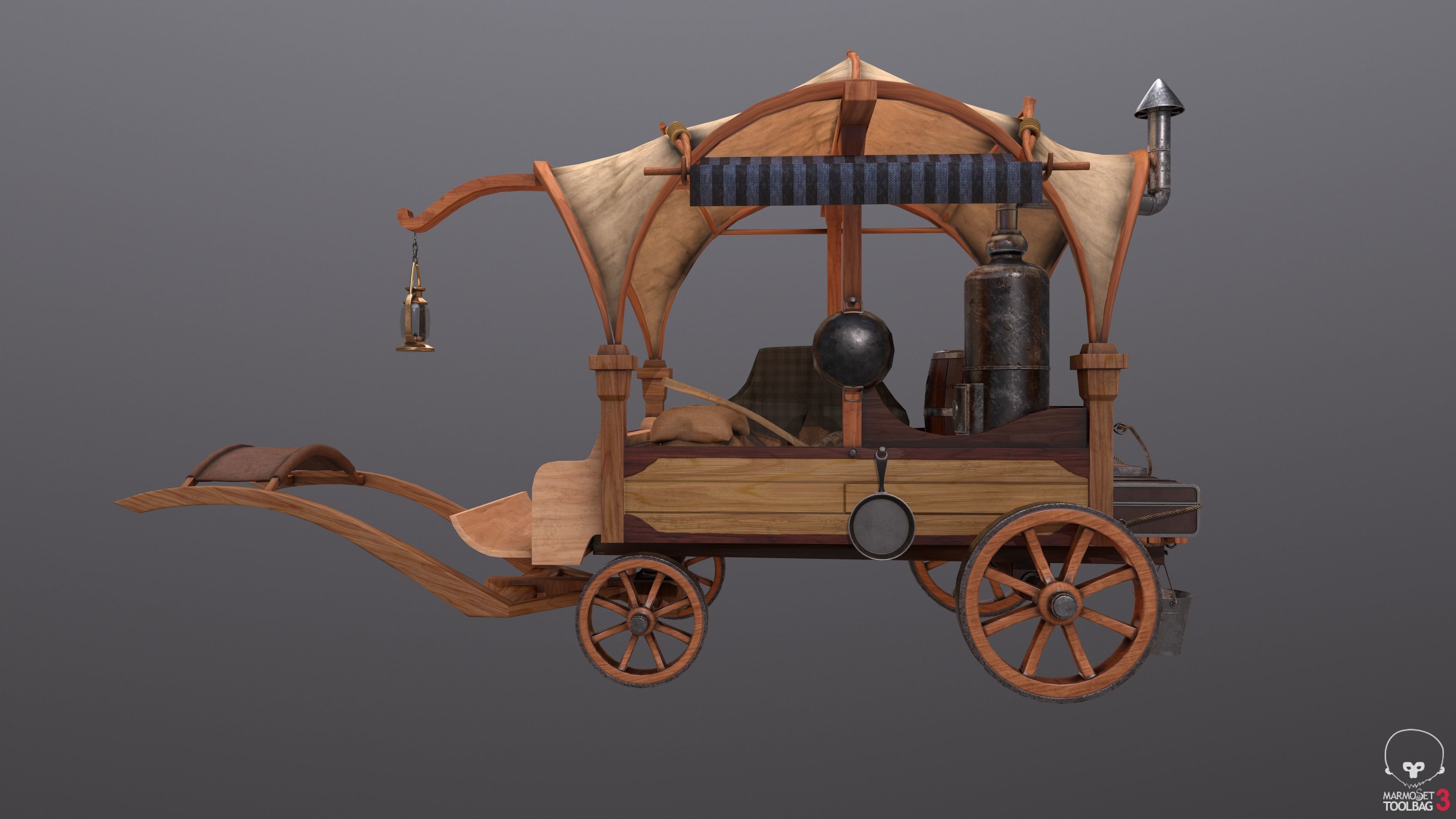 3D model Peddler Cart VR / AR / low-poly | CGTrader