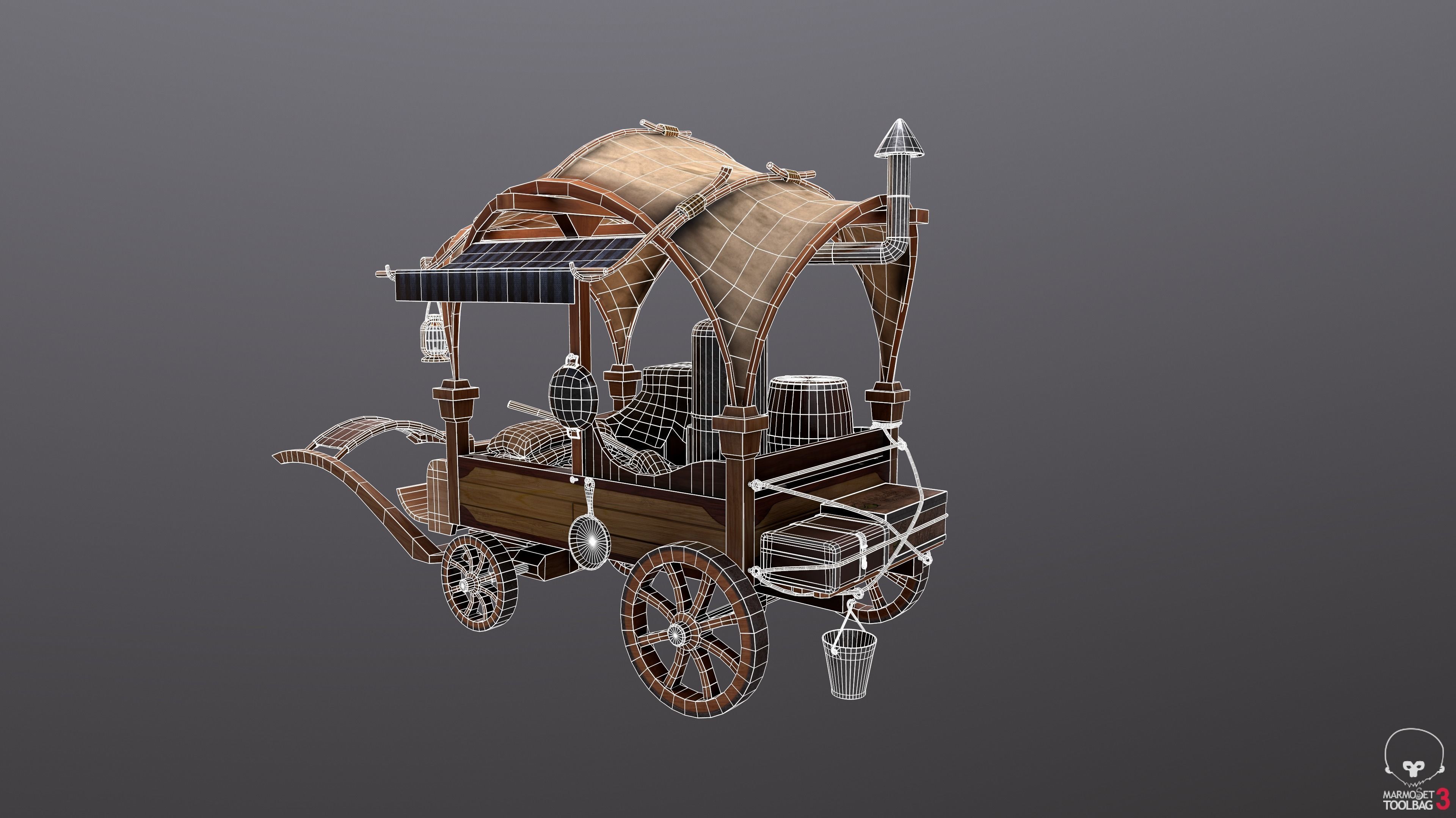 3D model Peddler Cart VR / AR / low-poly | CGTrader