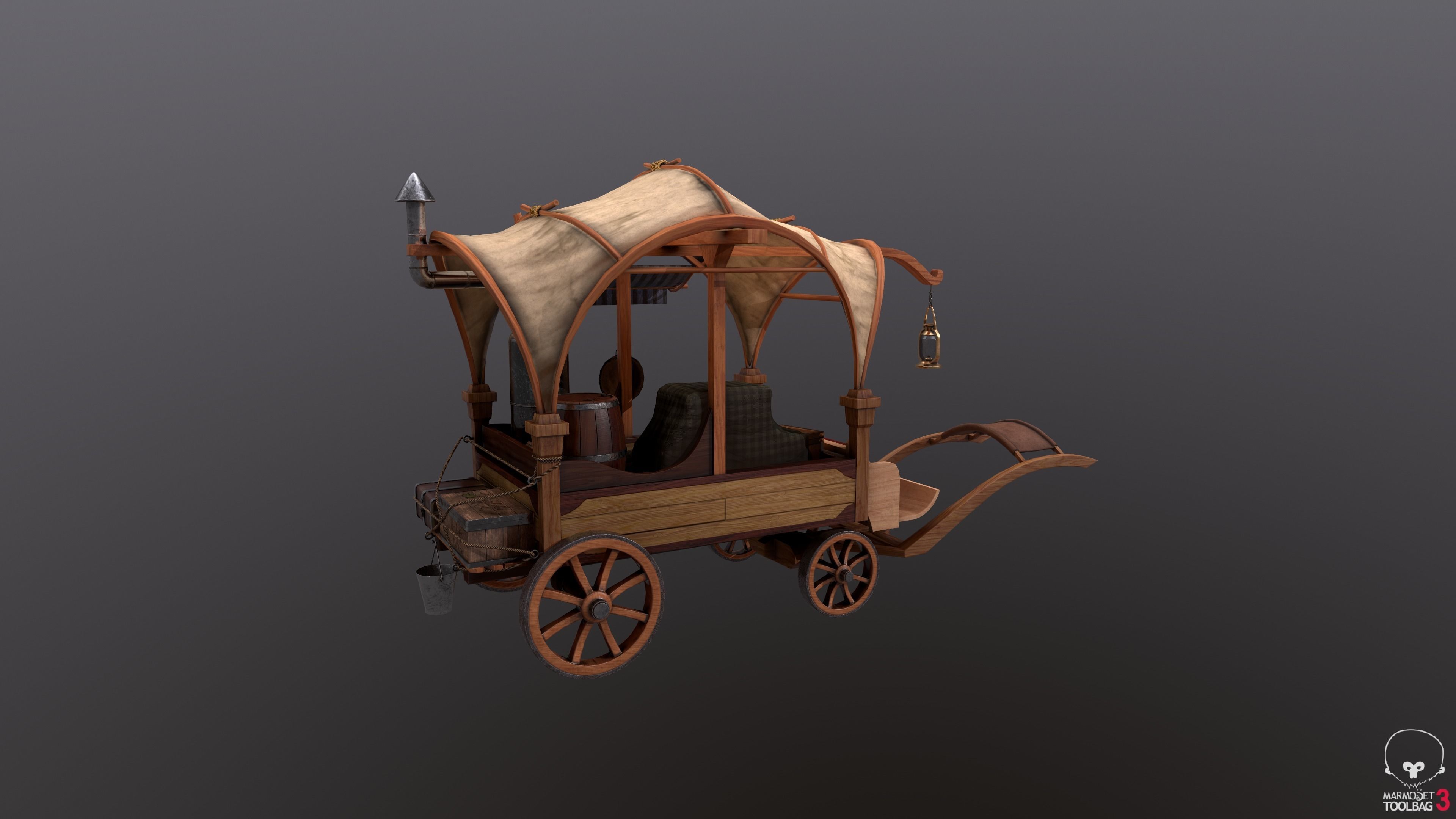 3D model Peddler Cart VR / AR / low-poly | CGTrader