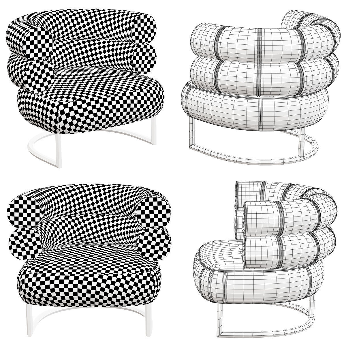 3D model POLTRONA BIBENDUM EILEEN GRAY 3d model VR / AR / low-poly ...