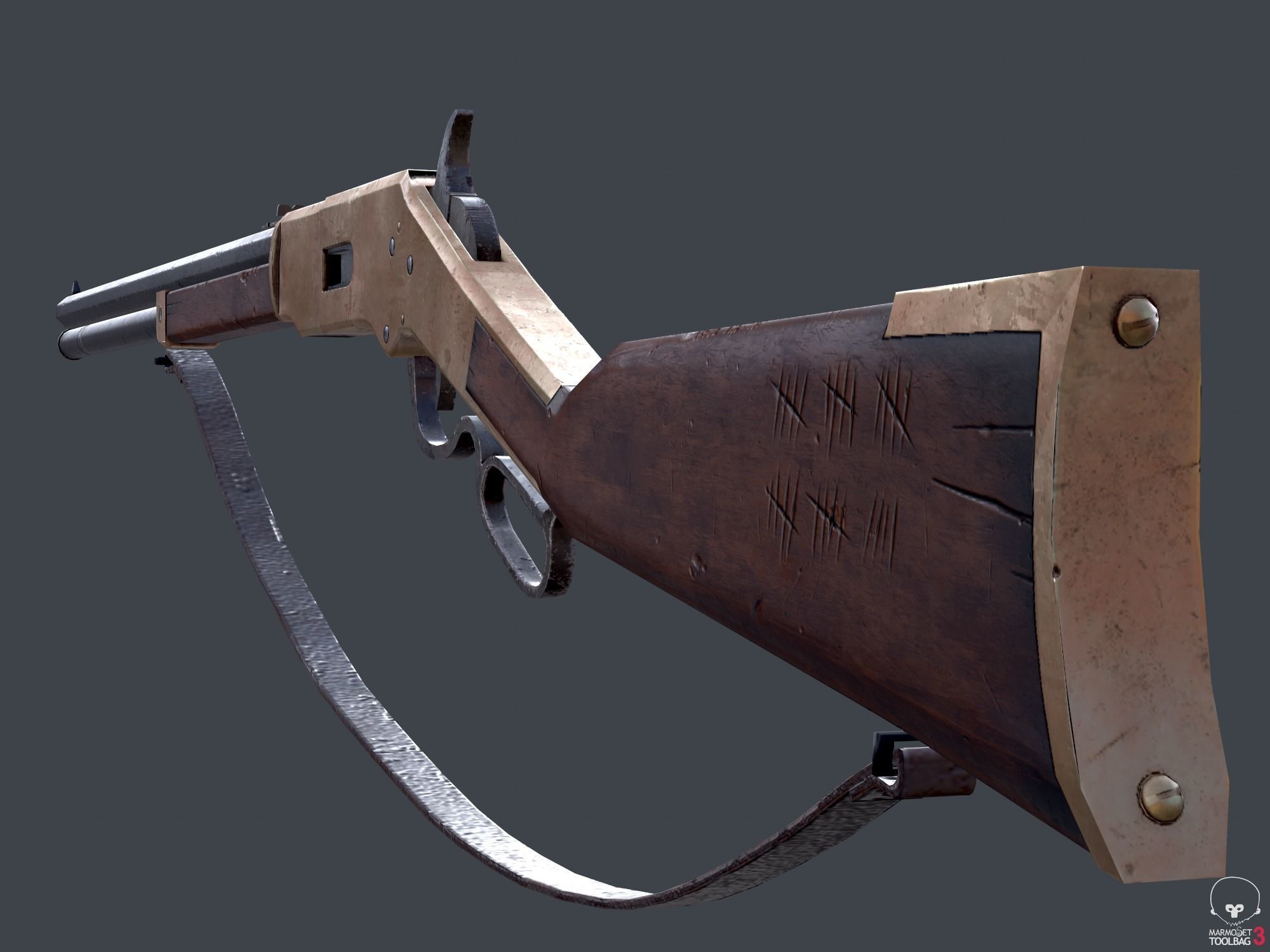 3D model Winchester 1866 lever action repeater VR / AR / low-poly ...