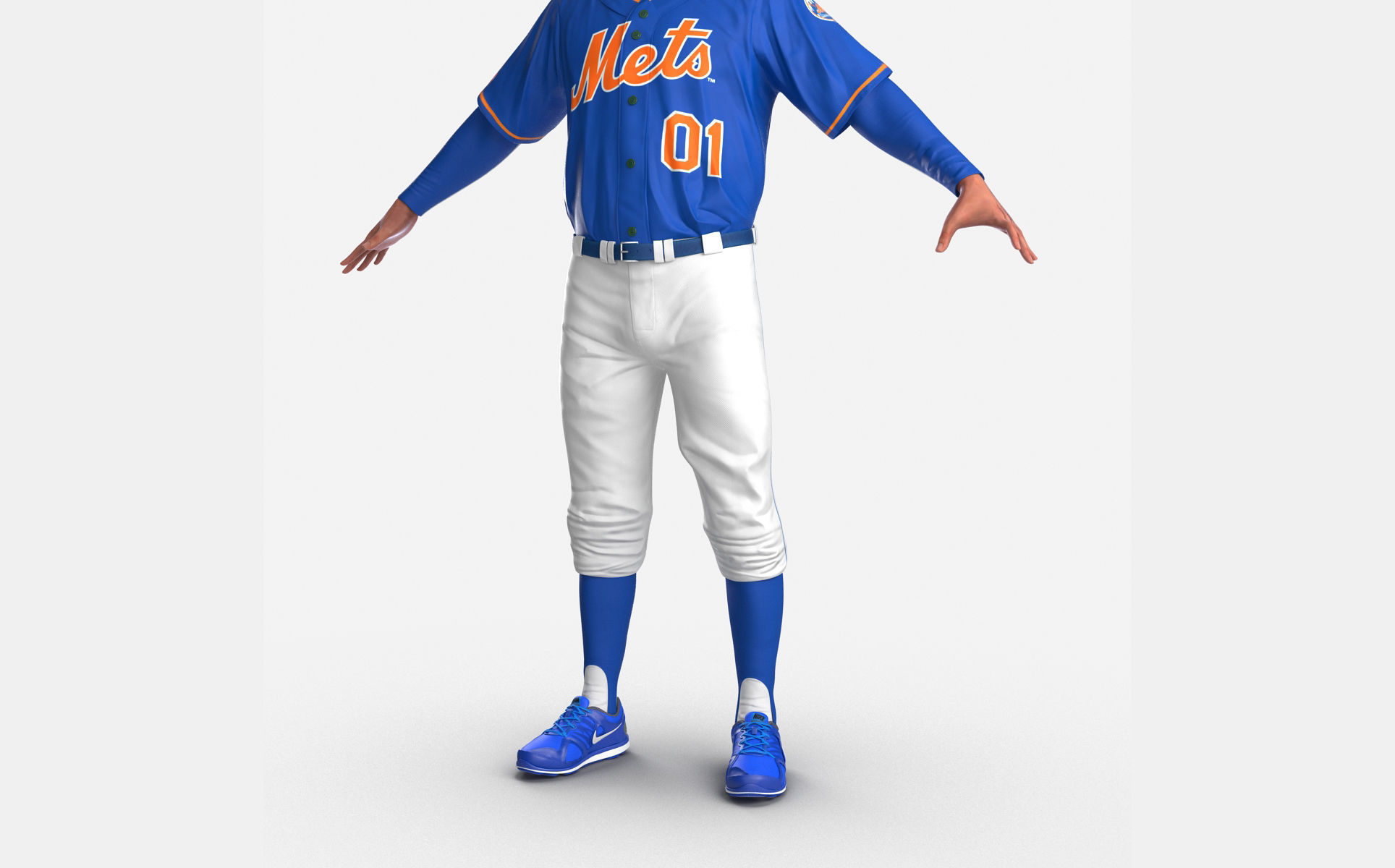 Baseball Player Mets 2 3D model | CGTrader
