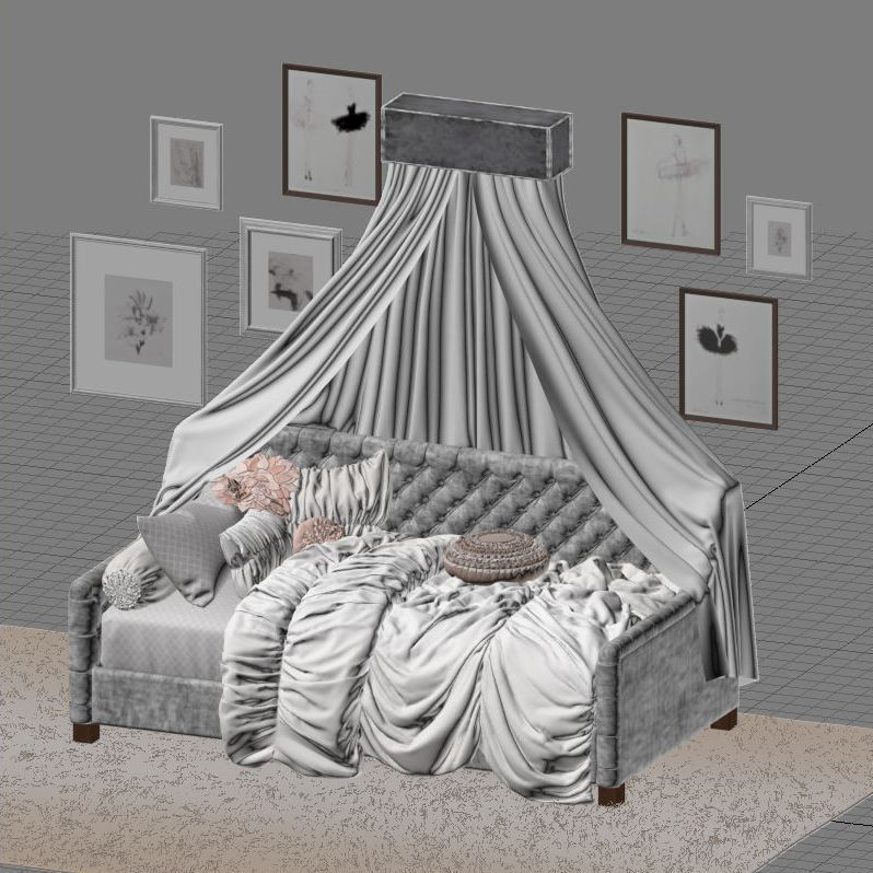 Devyn Tufted Velvet Daybed Restoration Hardware 3D model | CGTrader