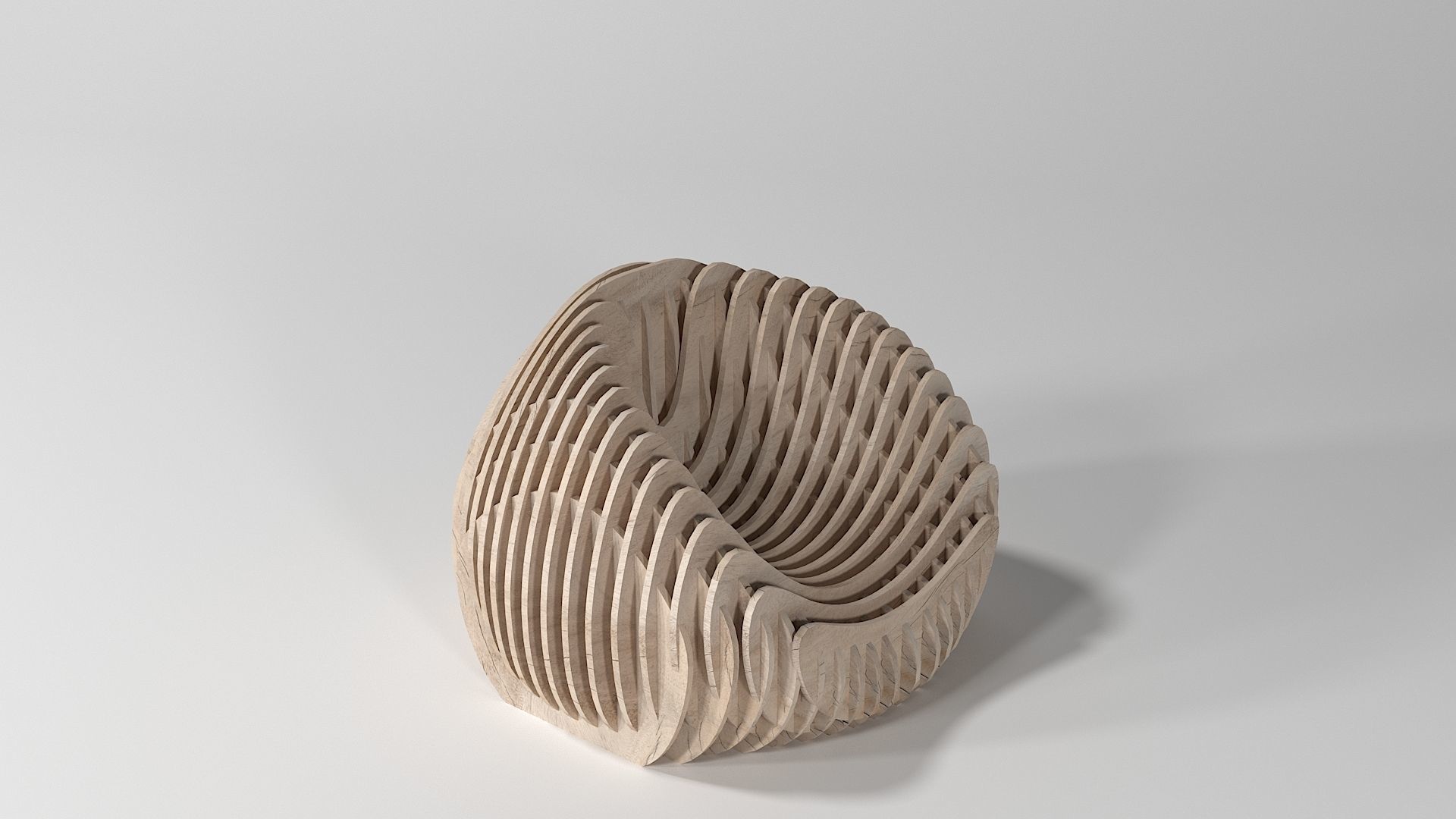 Parametric Wood Chair Design Bergere 3D model | CGTrader