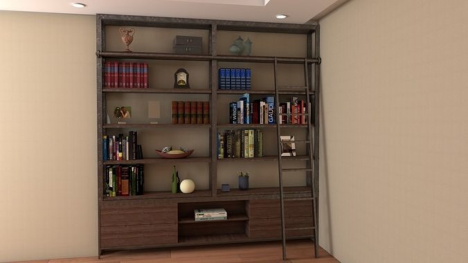 Bookcase free 3D model | CGTrader