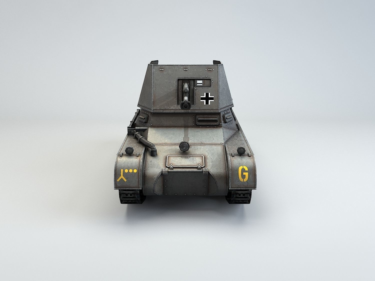 3D model Low Poly SdKfz 101 PanzerJager I Tank Destroyer VR / AR / low ...