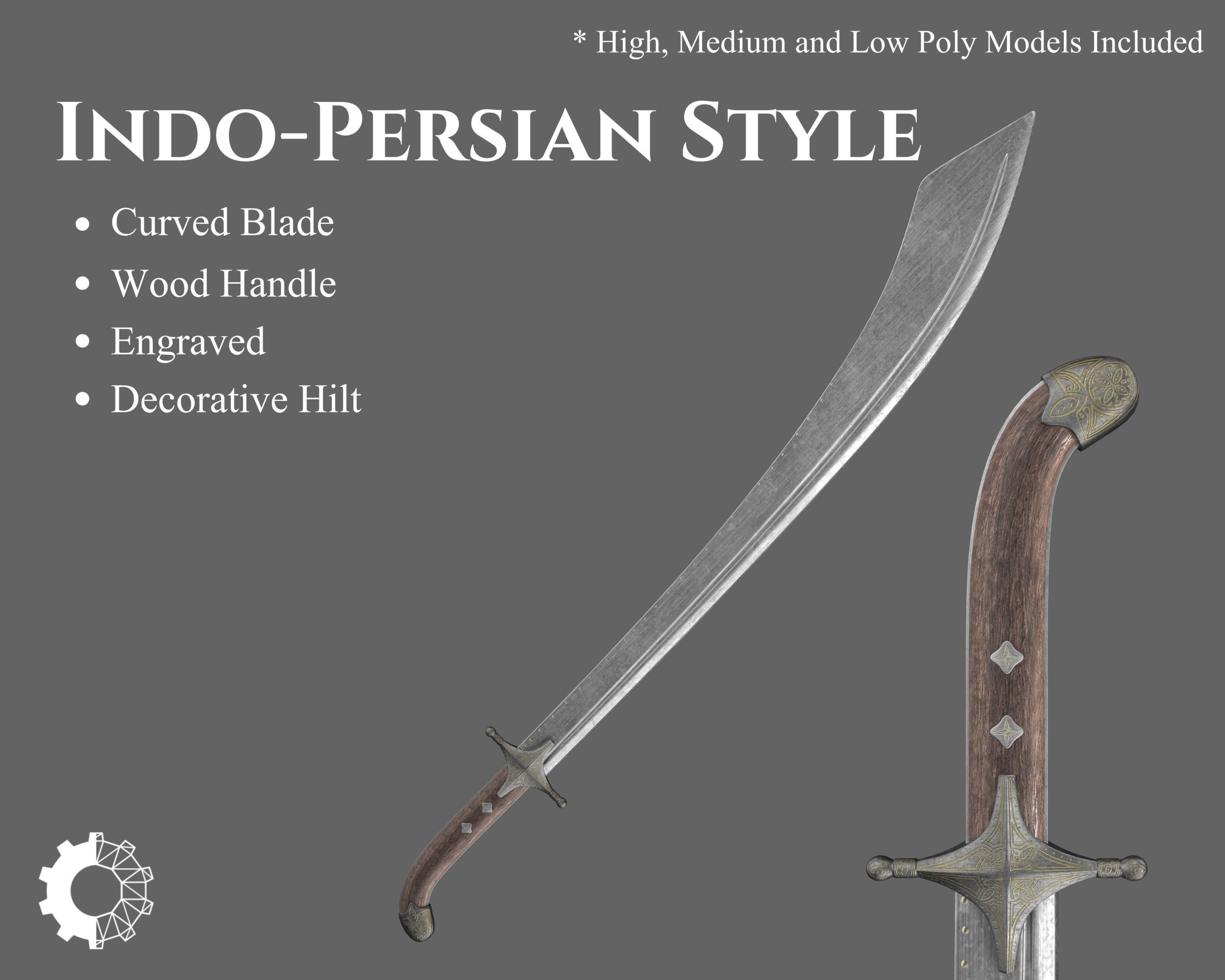 3D model Ancient Indo Persian Scimitar VR / AR / low-poly | CGTrader