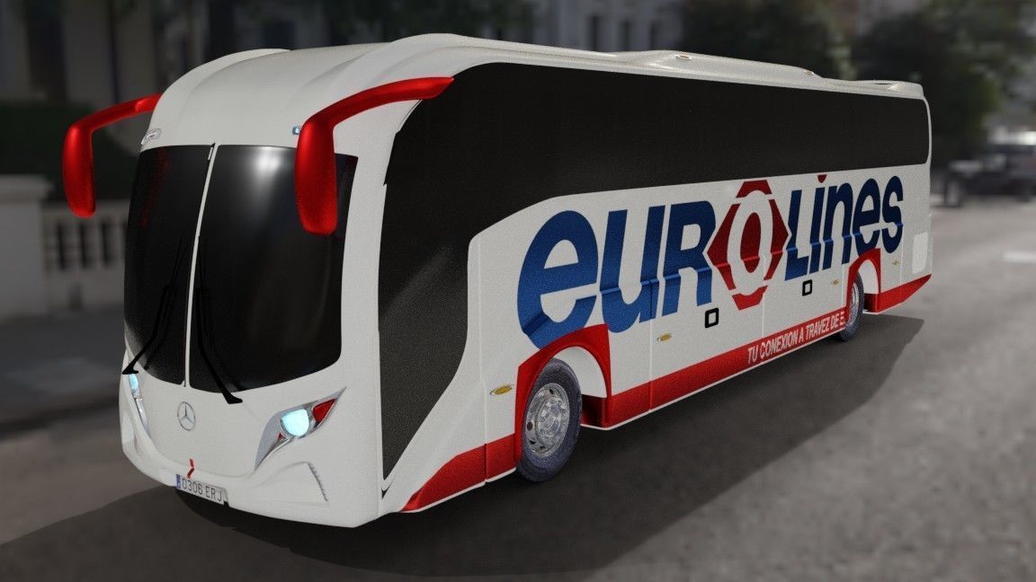 Eurolines Bus Coach DiiNBUS Blender Native 3D model | CGTrader