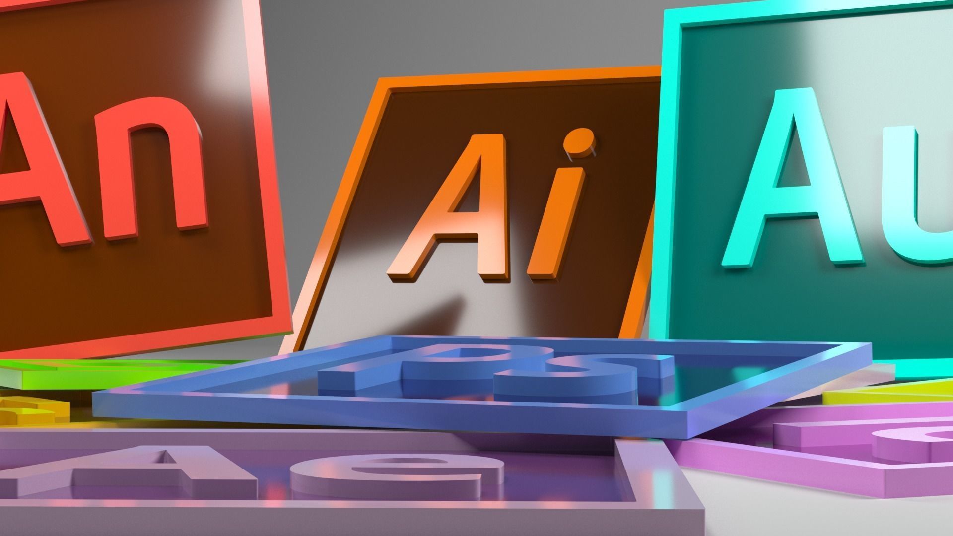 3D model Adobe Icon and Logo pack 01 VR / AR / low-poly | CGTrader
