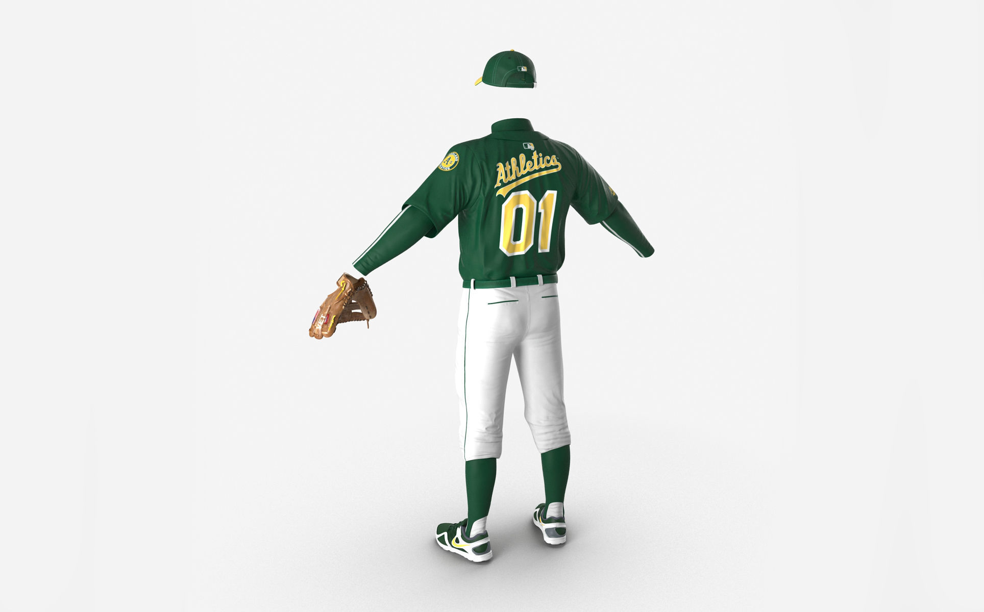 Baseball Player Outfit Athletics 3D model | CGTrader