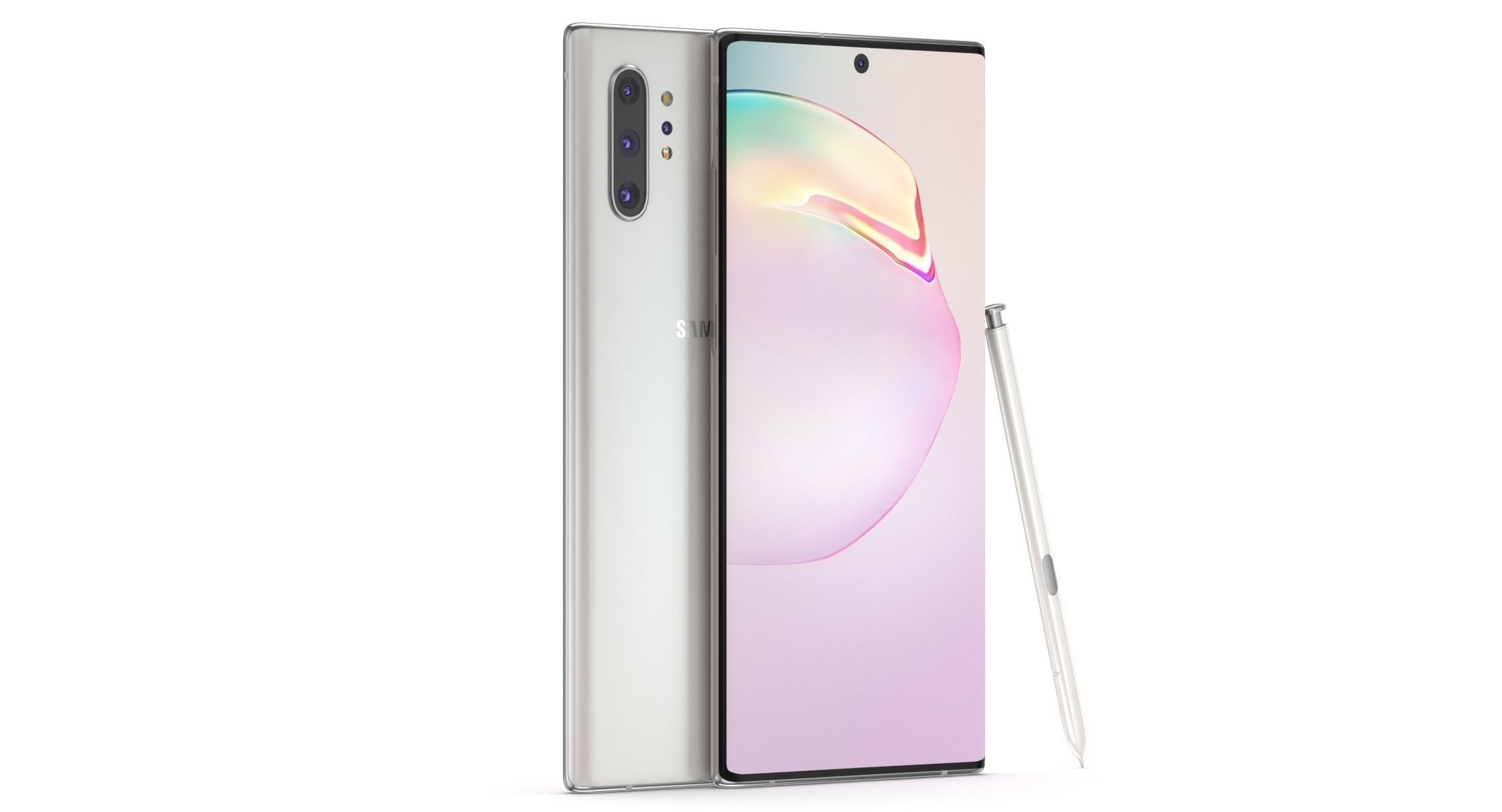 Samsung Galaxy Note 10 Plus Aura White 3D model | CGTrader