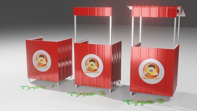 mini booth 3D model | CGTrader