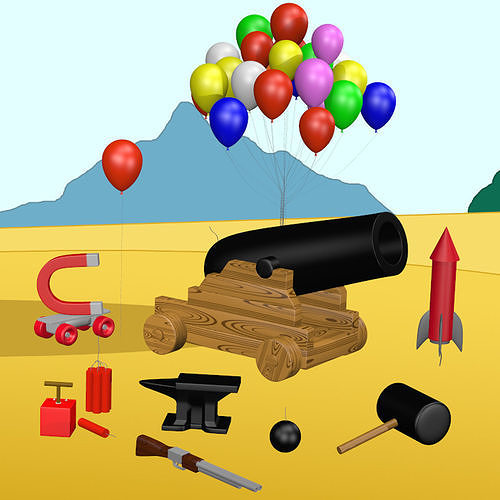 Classic Cartoon Props 3D model | CGTrader