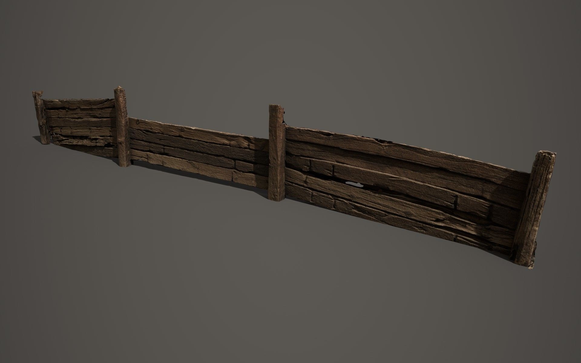 3D model Wooden trench VR / AR / low-poly | CGTrader