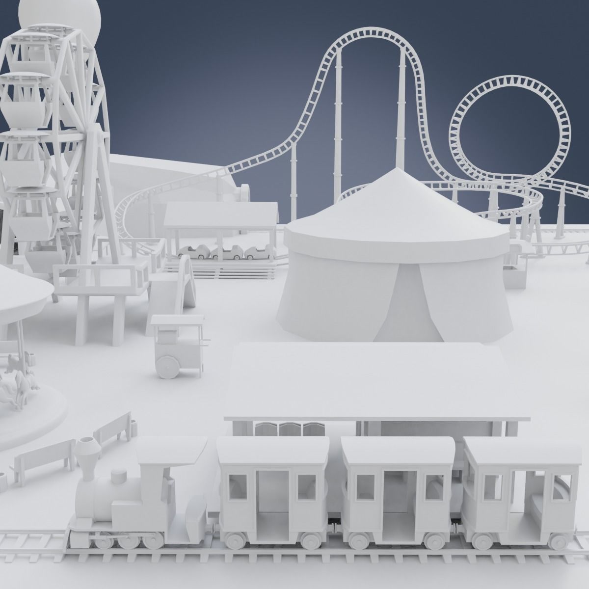 Amusement park 3D model | CGTrader