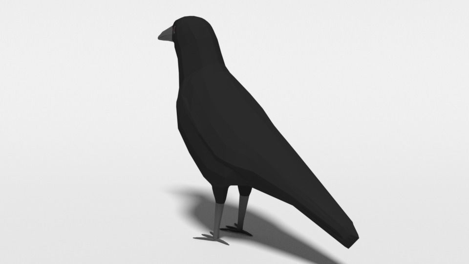 3D model Low Poly Cartoon Crow VR / AR / low-poly | CGTrader