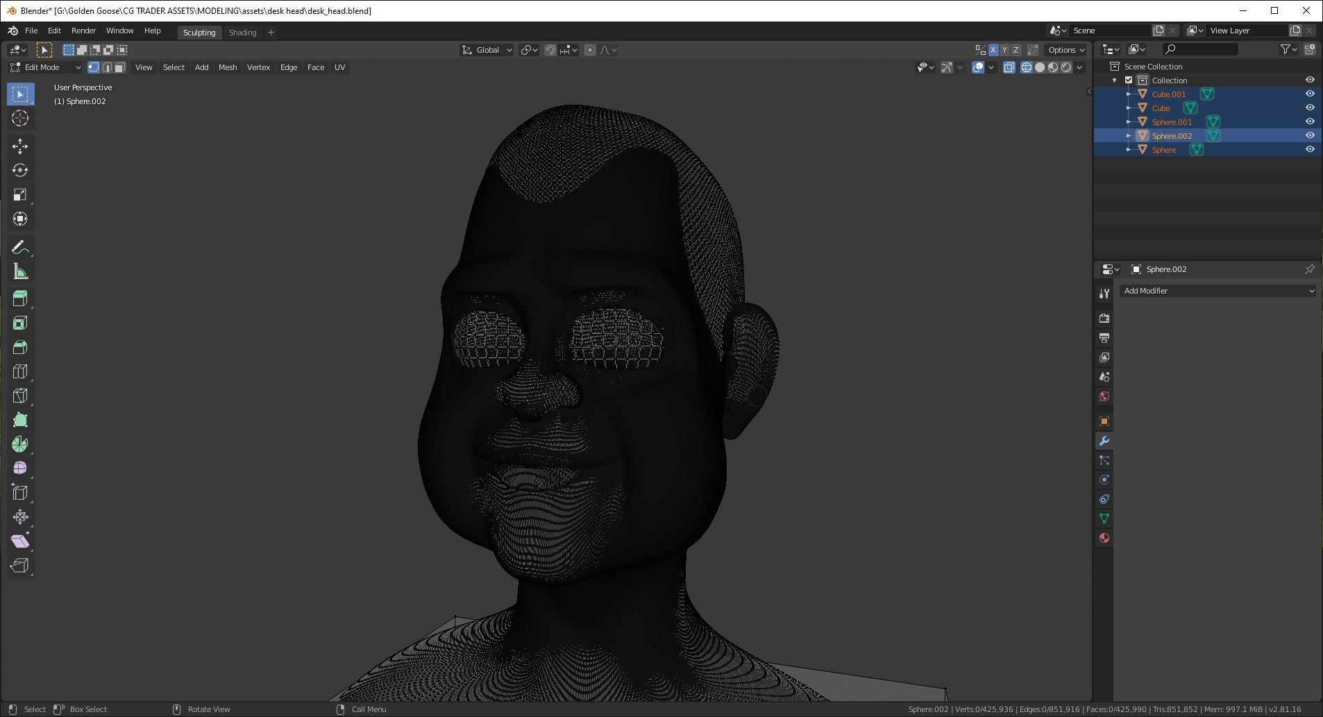 DESK HEAD 3D model | CGTrader