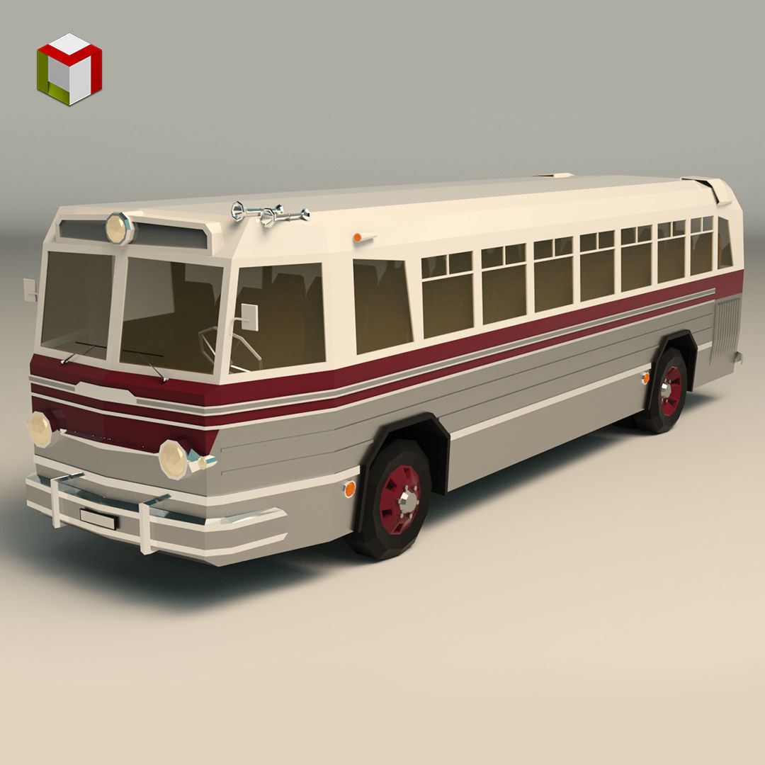 3D model Low Poly Vintage Bus 04 VR / AR / low-poly | CGTrader