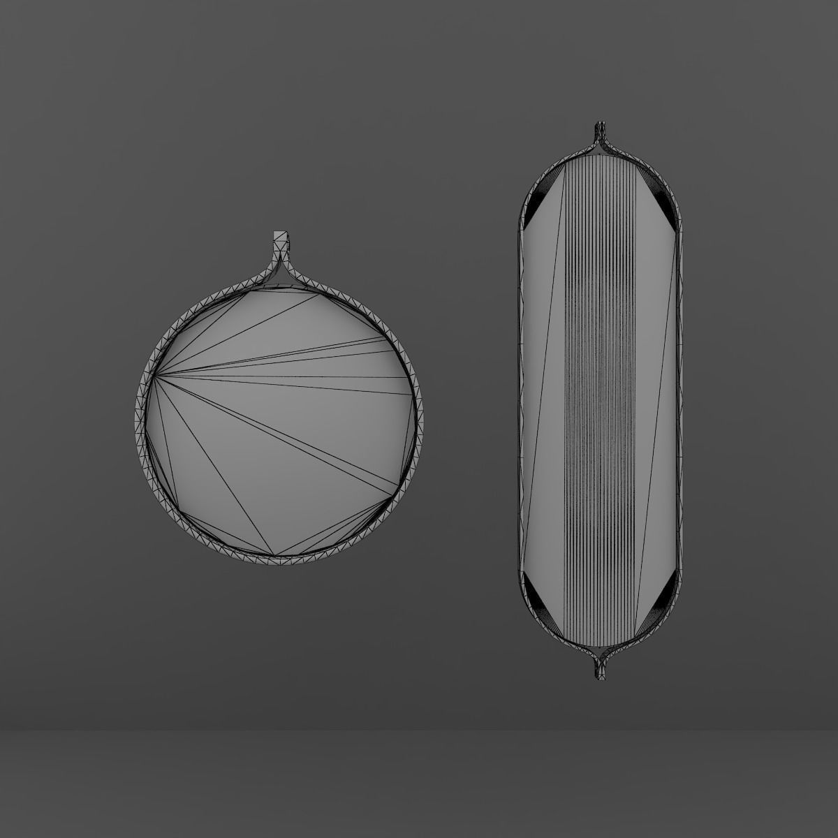 Mirrors pair of circular free 3D model | CGTrader