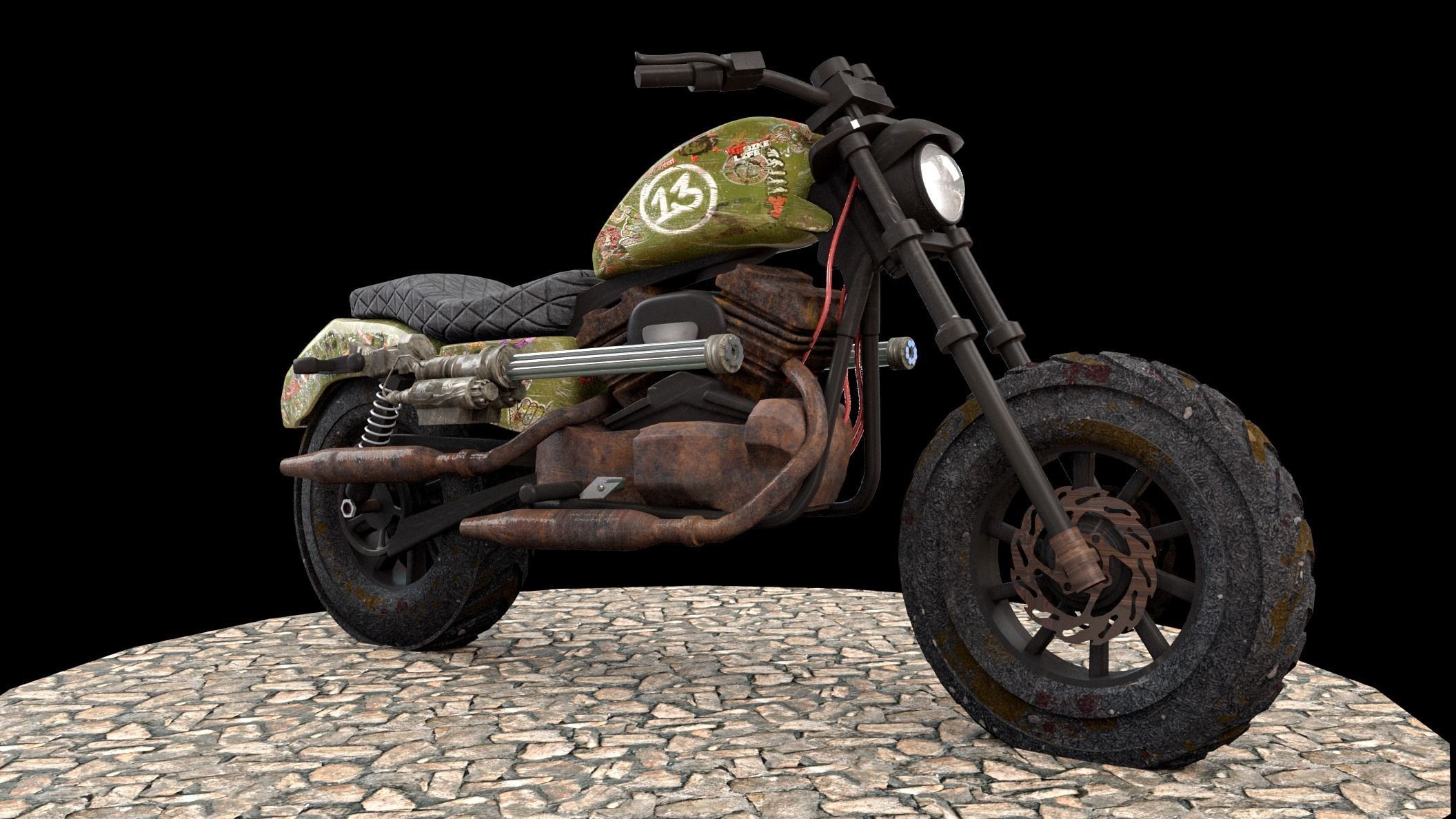 War Bike Punch 3D model | CGTrader